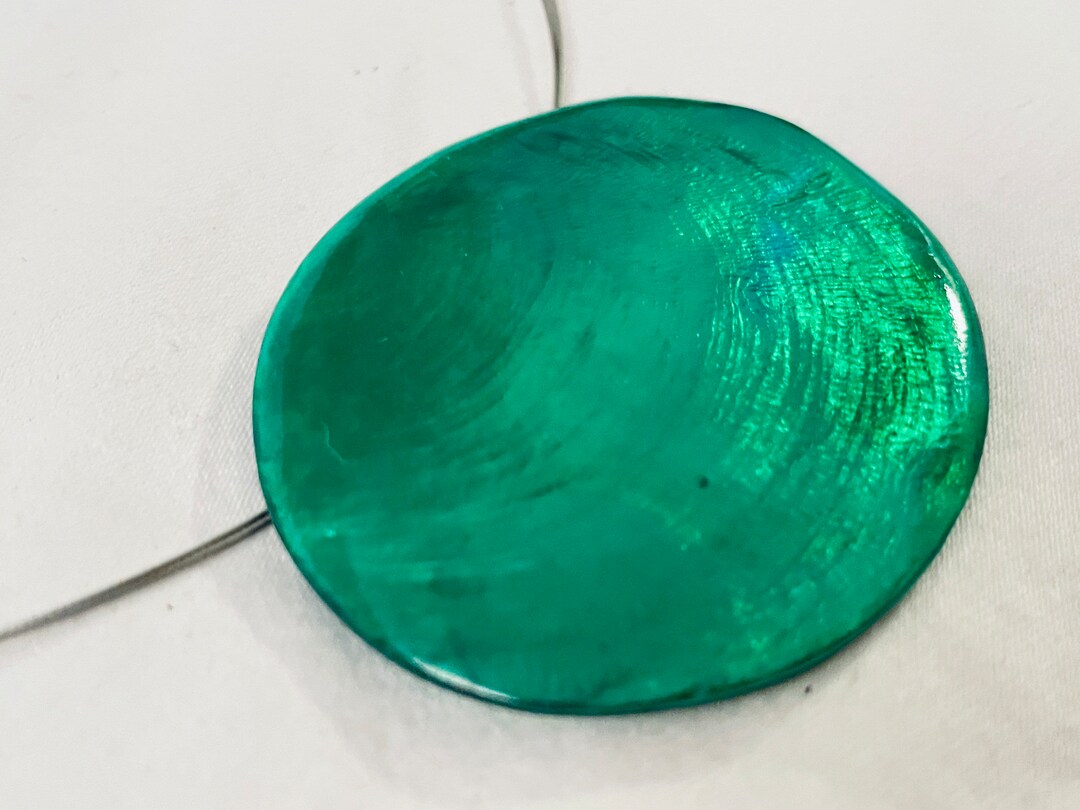 Necklace by Culture Mix - Capiz Shell & Resin - Oval - Emerald Green - Etsy