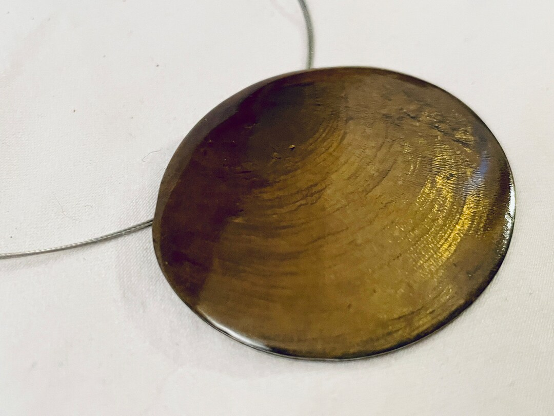 Necklace by Culture Mix - Capiz Shell & Resin - Oval - Olive Green - Etsy