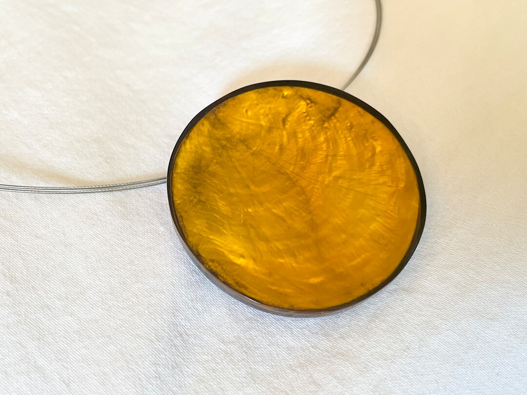 Necklace by Culture Mix - Coconut & Resin - Golden Sunshine Yellow - Etsy