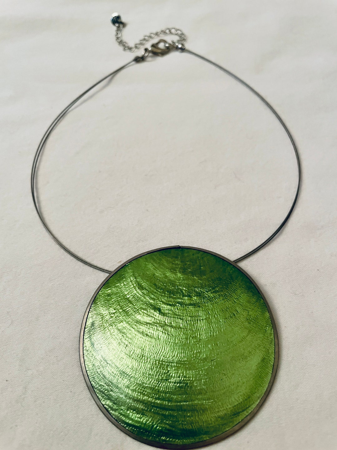 Necklace by Culture Mix - Capiz Shell & Resin - Circle - Lime Green - Etsy