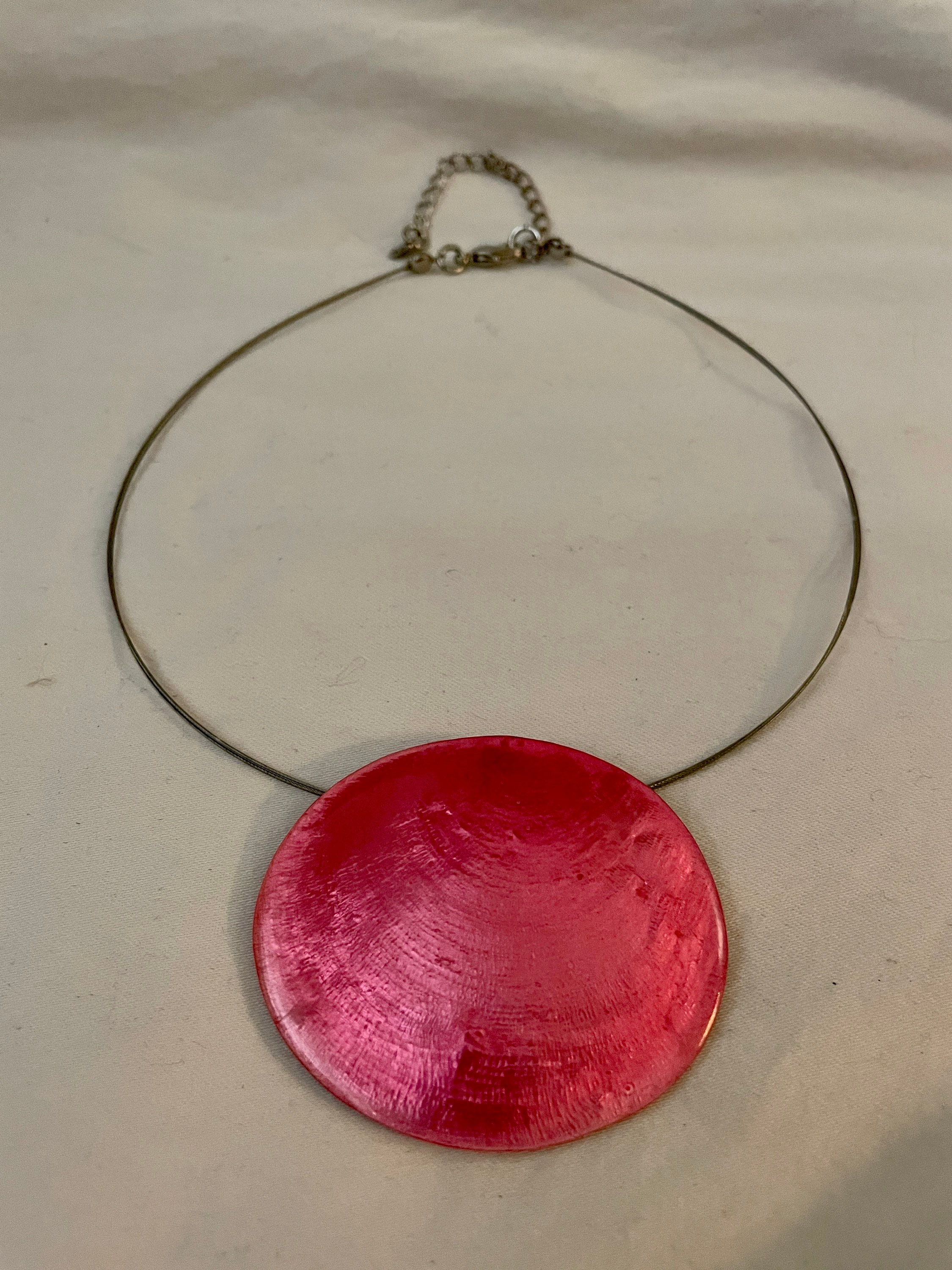 Necklace by Culture Mix - Capiz Shell & Resin - Oval - Pretty in Pink ...