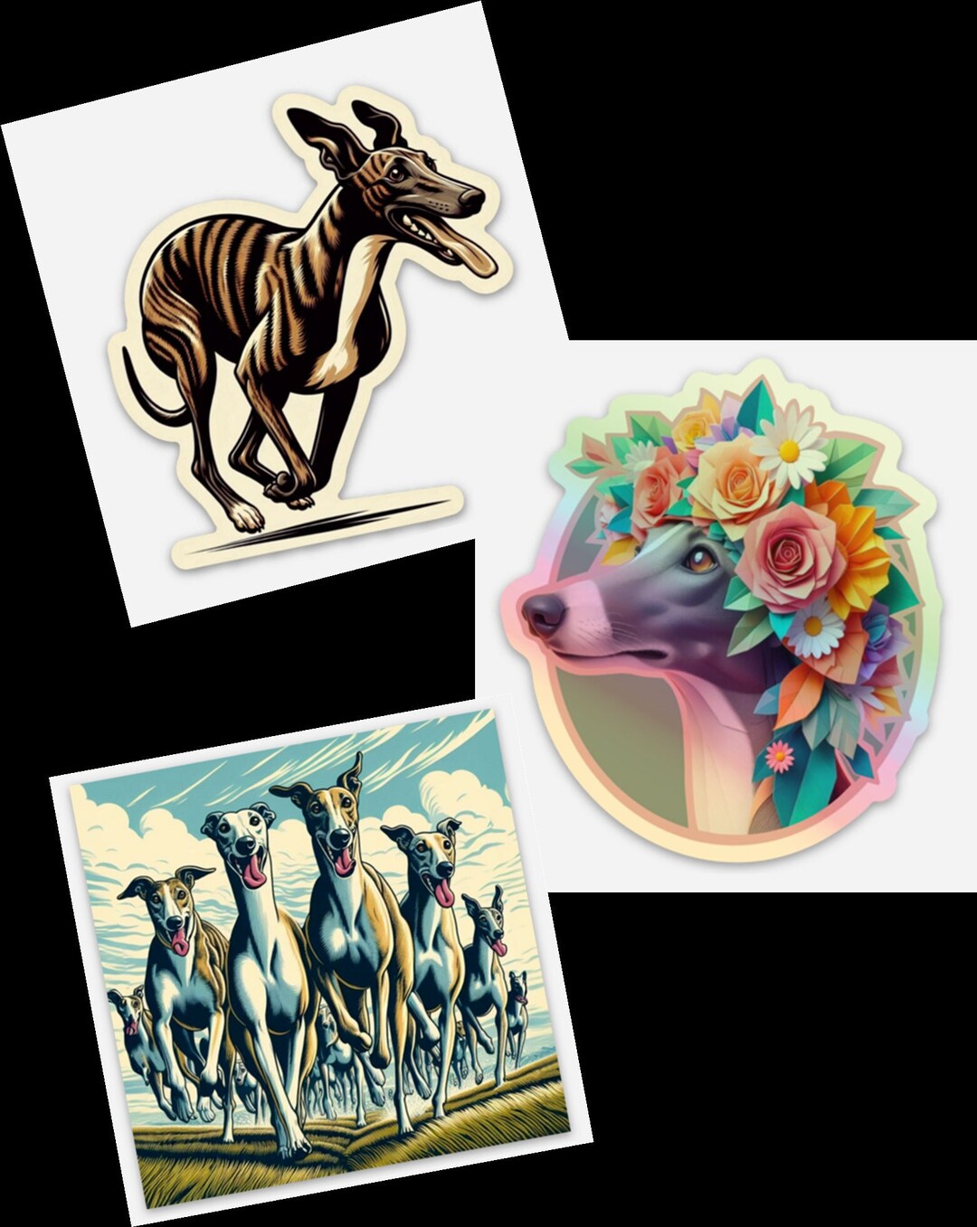 Greyhound Sticker Pack 1 - Etsy