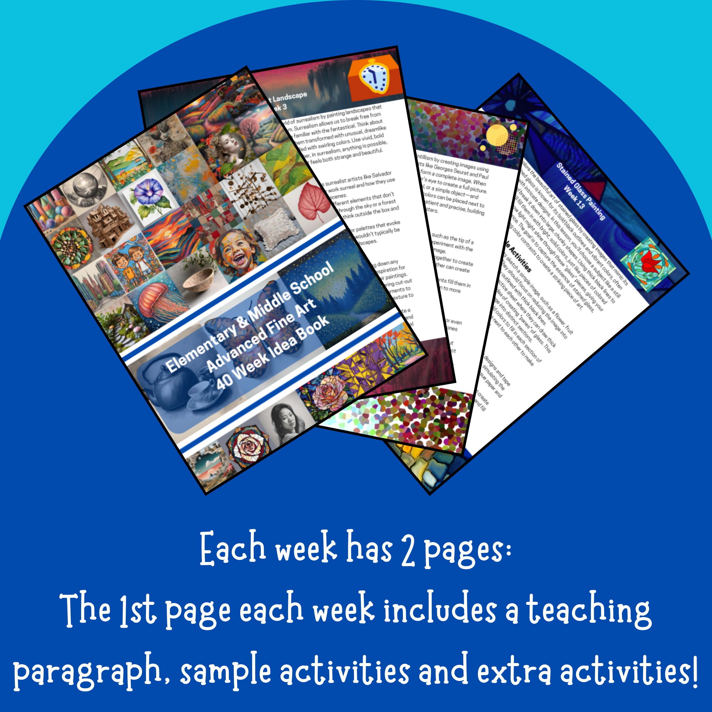 Elementary/ Middle School Advanced Fine Art 40 Week Idea Book - Digital ...