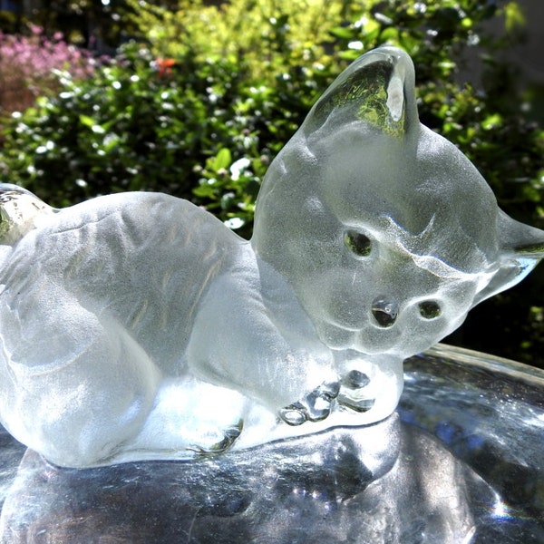Glass Cat Figurine - Etsy