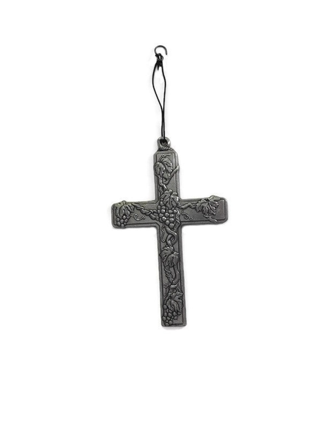 Vintage Pewter Grape Vine Cross Wall Plaque - Etsy