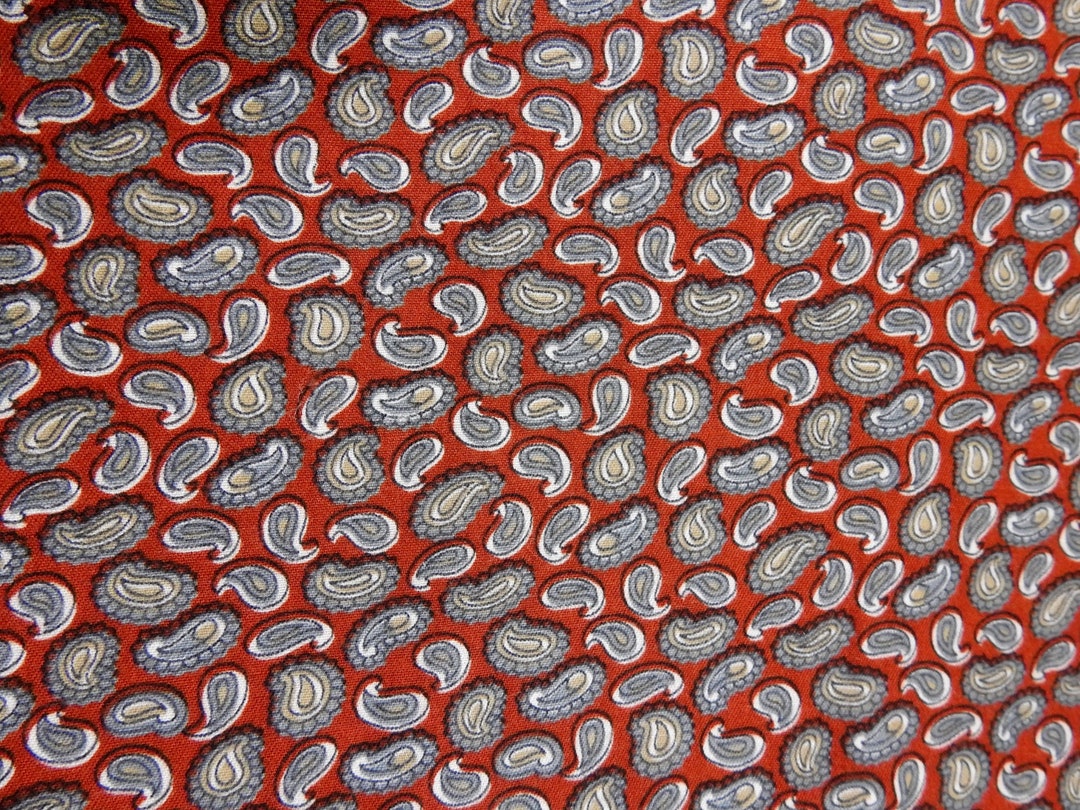 Vintage Paisley Cotton Fabric by Cranston Print Works Schwarts Liebman ...