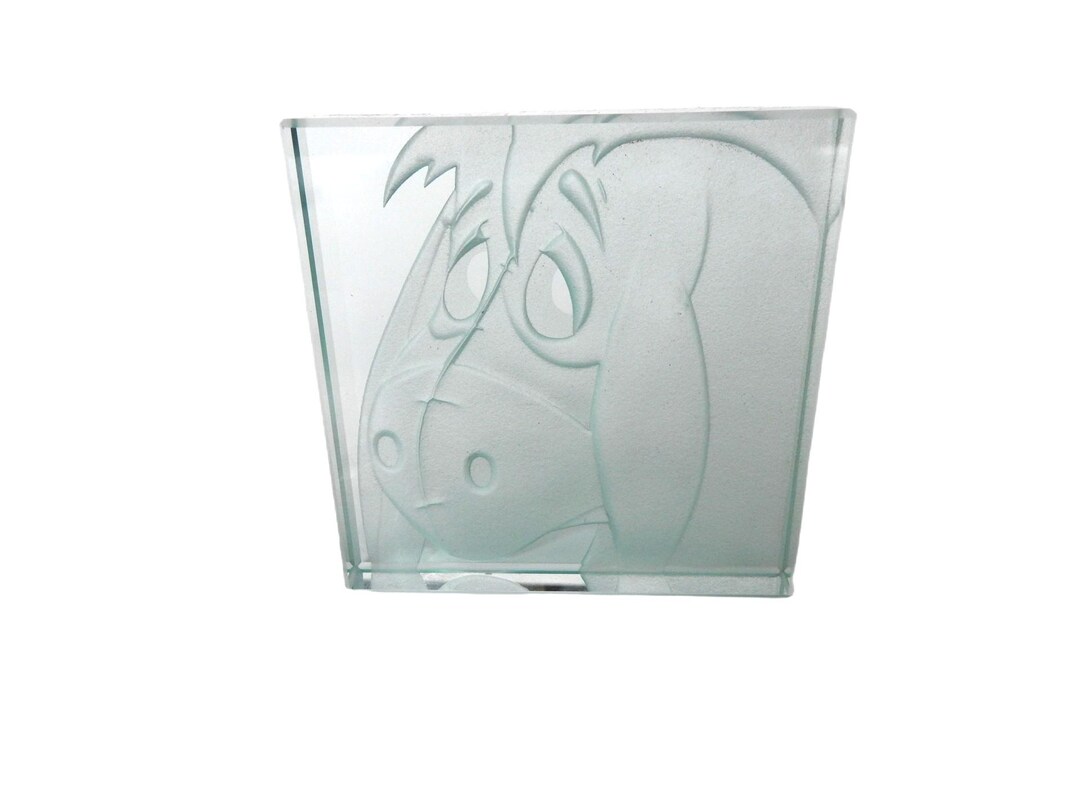 1997 Disney Eeyore Etched Art Glass Paperweight Guenther Luna Limited ...