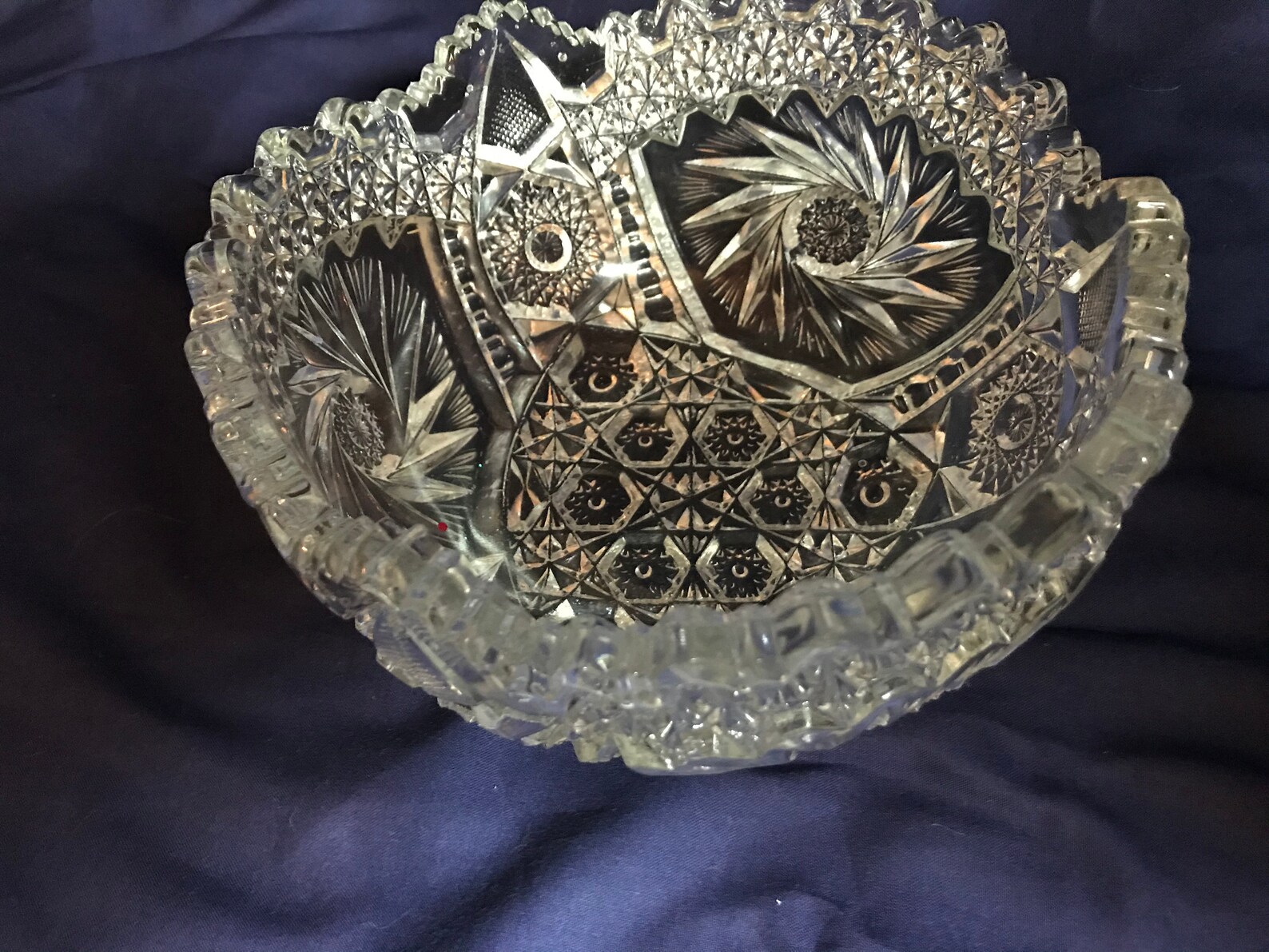 Vintage Crystal Pinwheel Pattern Bowl - Etsy