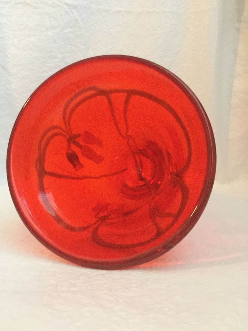 Vintage Glass Inlaid Glass Hand Blown Vase. Handblown Design - Etsy