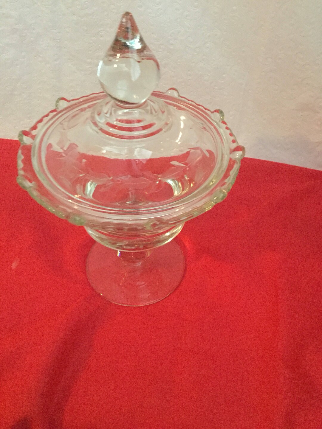 Etched Pedestal Candy Dish - Etsy