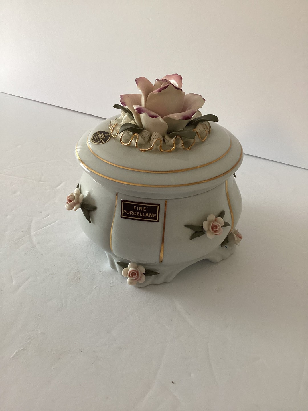 Vintage Nuova Capodimonte Candy Dish or Powder Box - Etsy