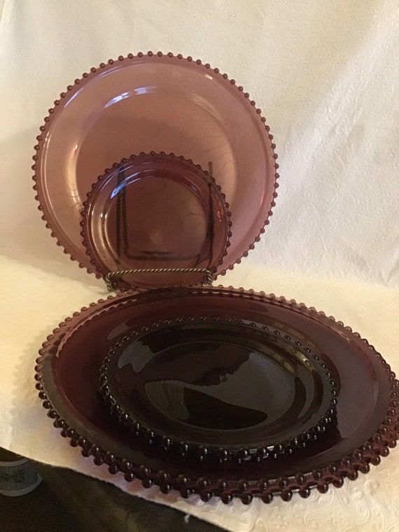 Vintage Purple Serving Tray or Cake Plate and 3desert | Etsy