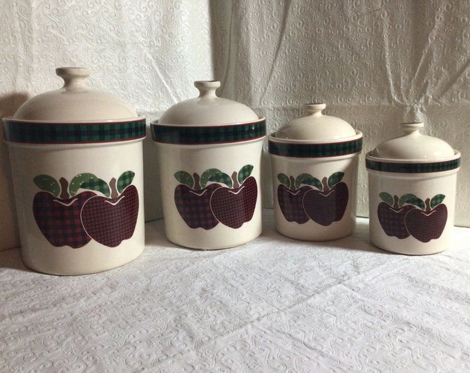 Vintage Apple Canister Set. - Etsy