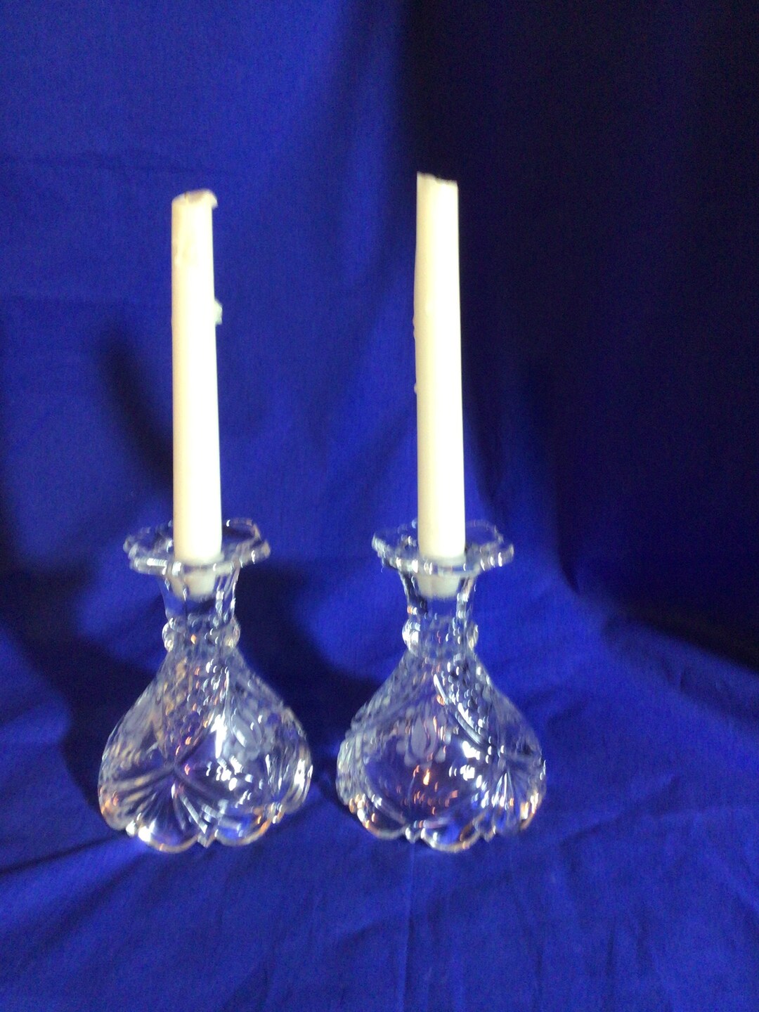 Vintage Crystal Candle Holder - Etsy