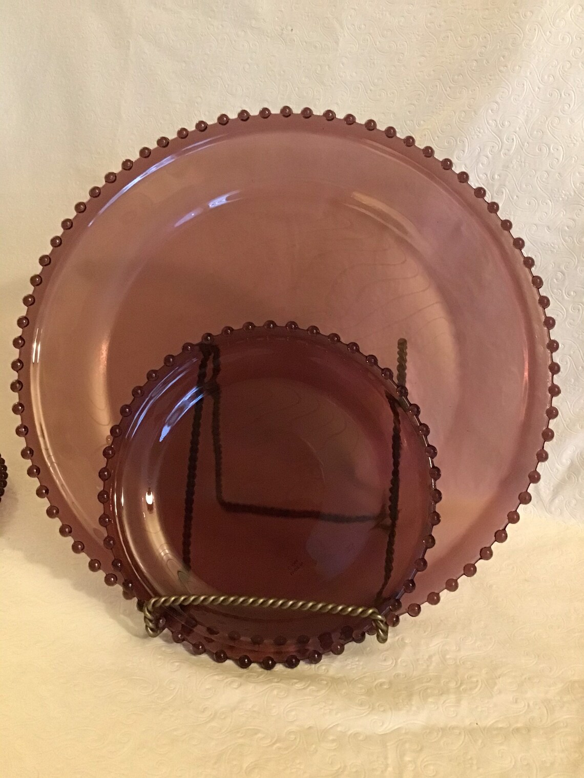 Vintage Purple Serving Tray or Cake Plate and 3desert - Etsy