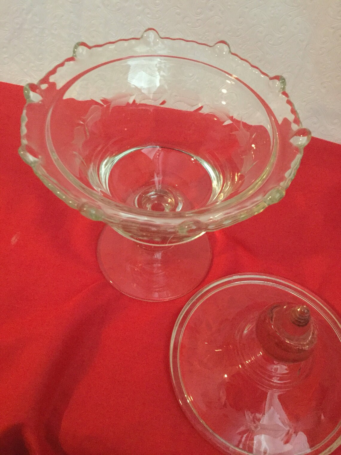 Etched Pedestal Candy Dish - Etsy