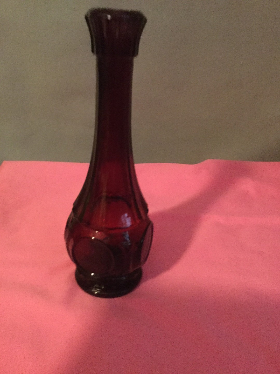 Vintage Wheaton Bullseye Red Vase - Etsy
