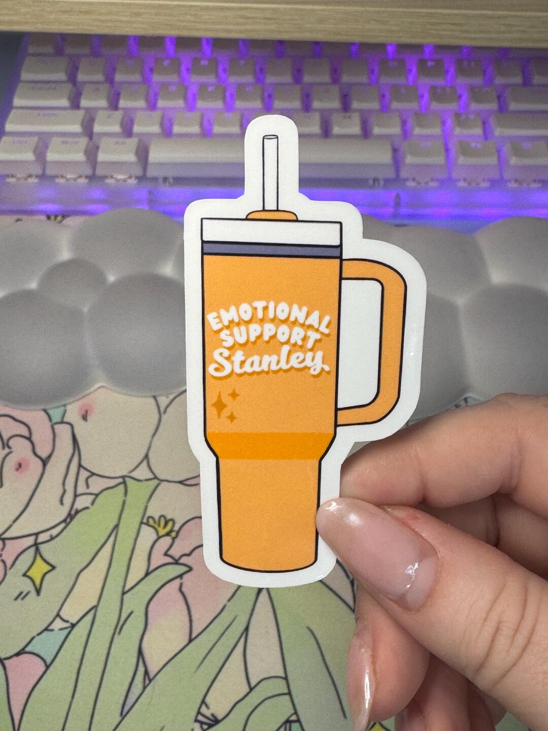 Orange Emotional Support Stanley Sticker, Dreamsicle Stanley Cup ...