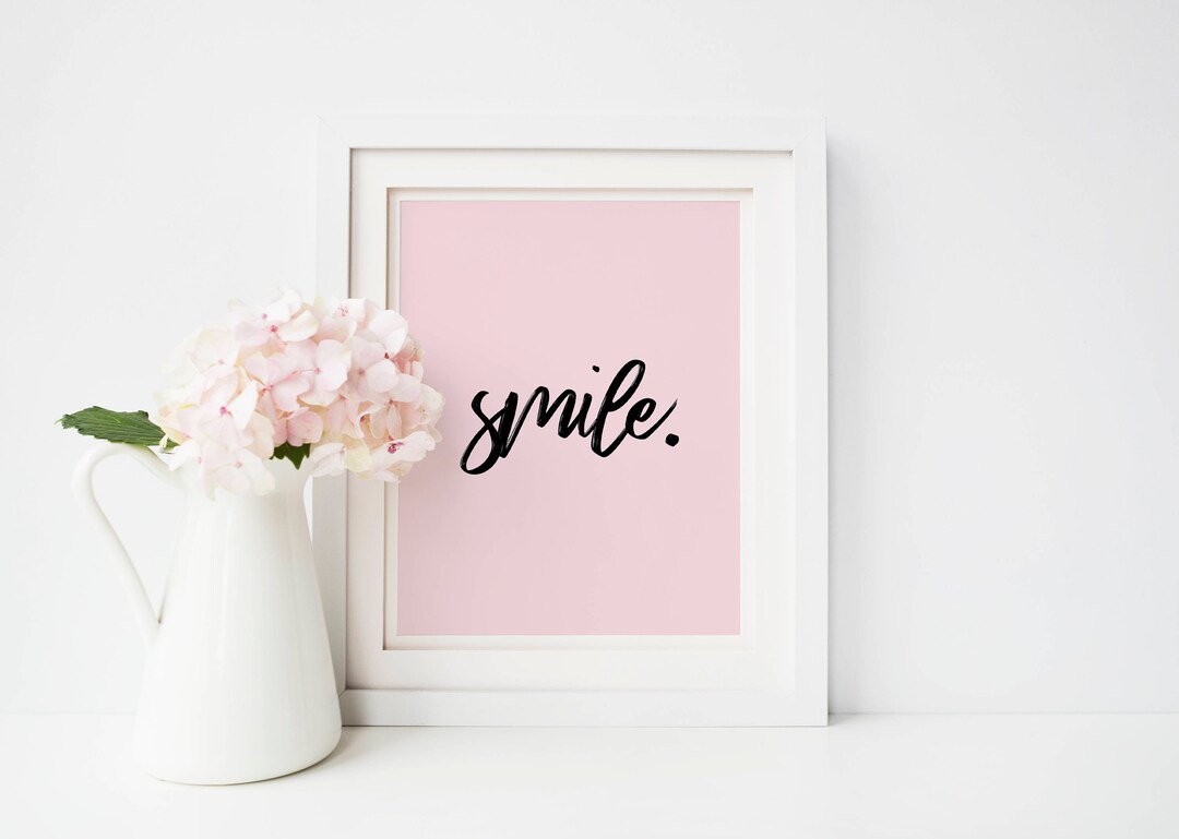Blush Pink Print Printable Wall Art Blush Wall Art Smile - Etsy