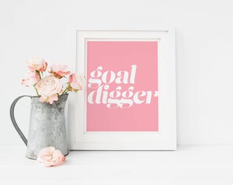 Pink Goal Digger Art - Etsy