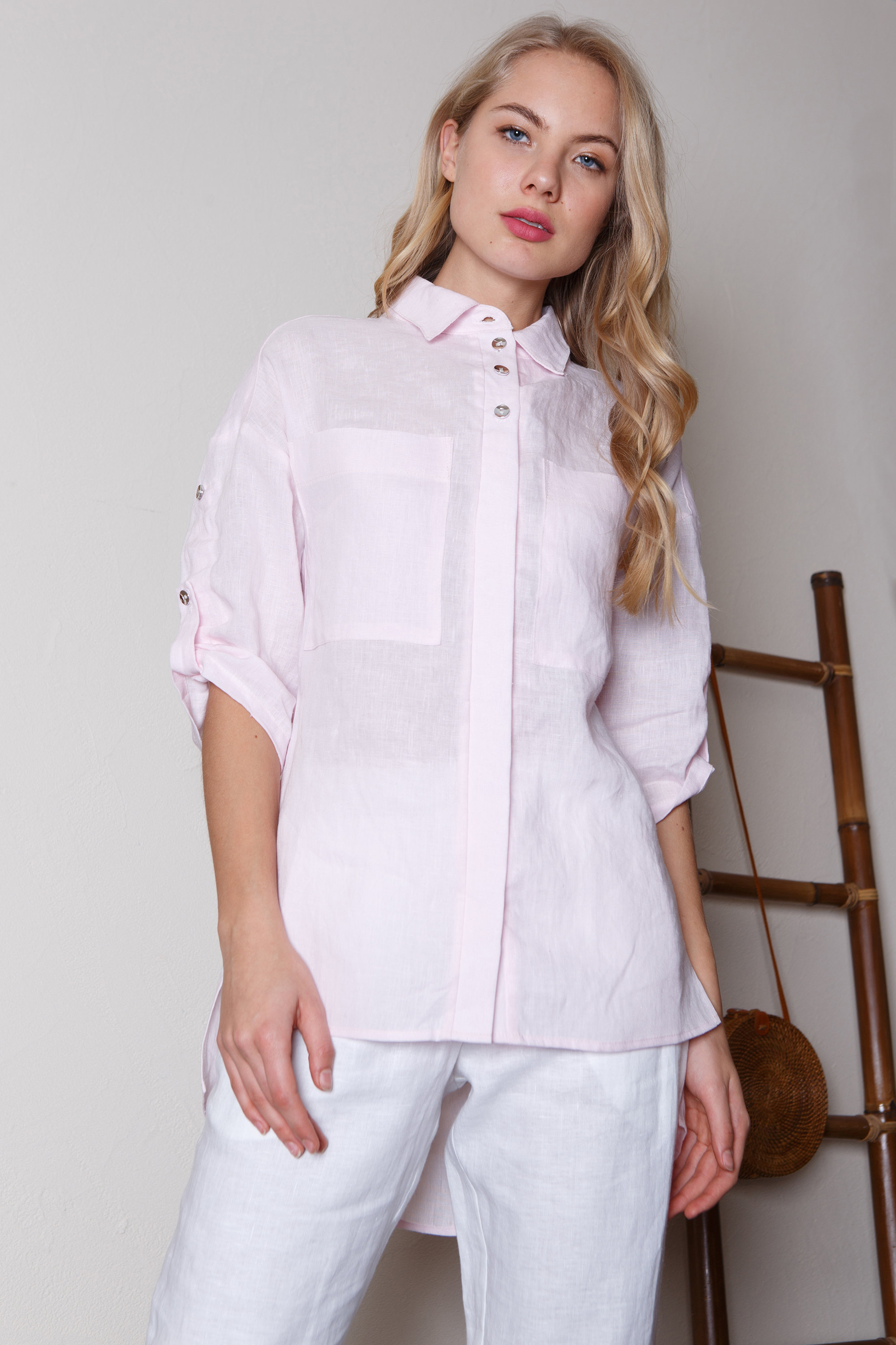 Light Pink Linen Summer Top / Linen Summer Blouse / Linen Tunic for ...