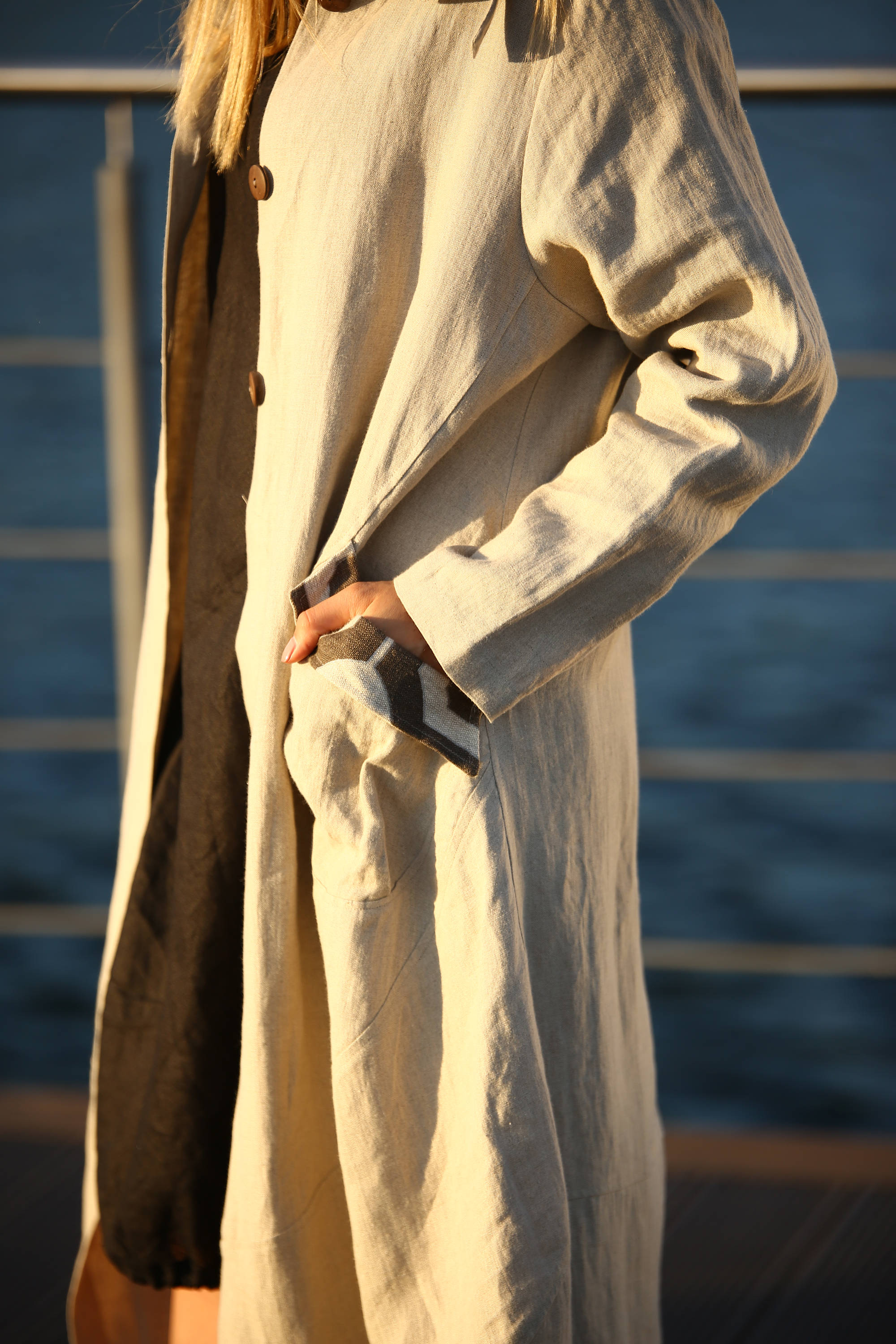 Wrap Linen Coat, Washed Linen Jacket, Long Linen Coat Made of Baltic ...