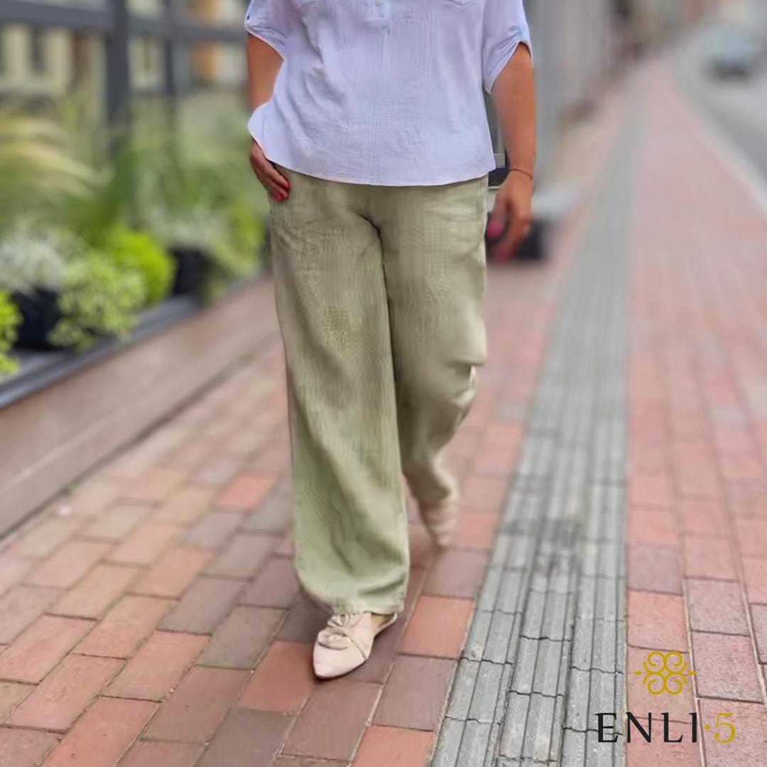 Natural Linen Lime Colour Pants / Women Linen Trousers - Etsy