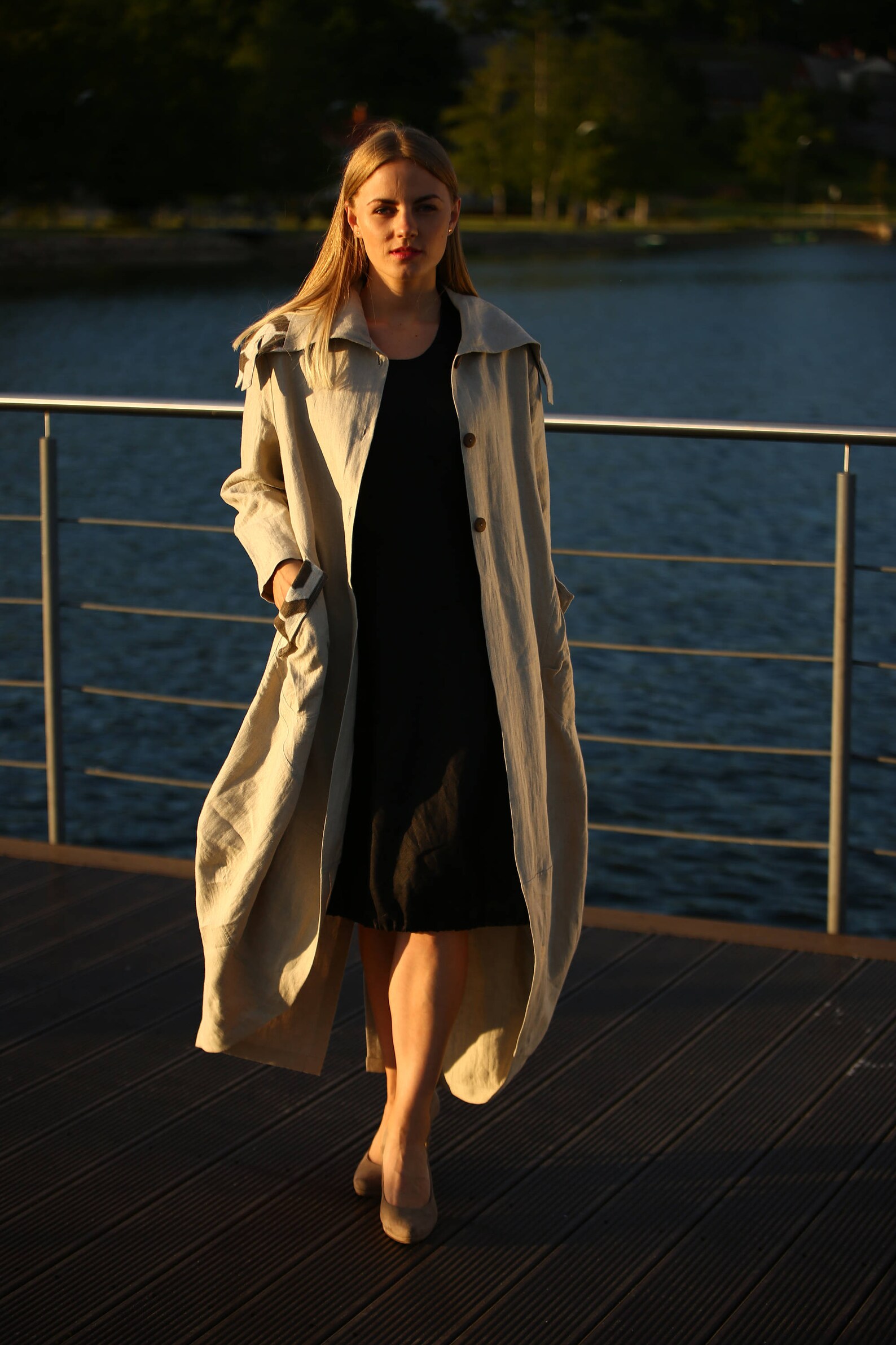 Wrap Linen Coat, Washed Linen Jacket, Long Linen Coat Made of Baltic ...