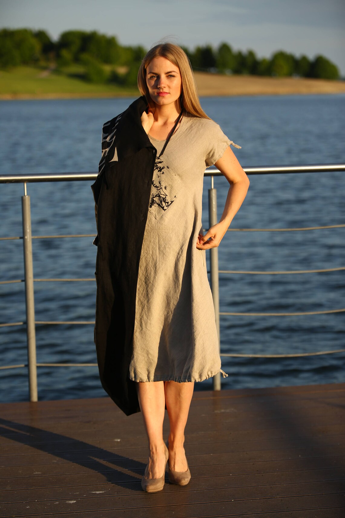 Natural Linen Coat / Plus Size Linen Jacket / Linen Overcoat - Etsy