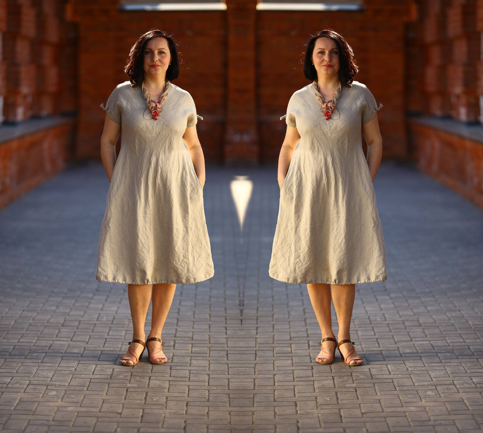 Plus Size Linen Pocket Dress / Natural Linen Dress - Etsy