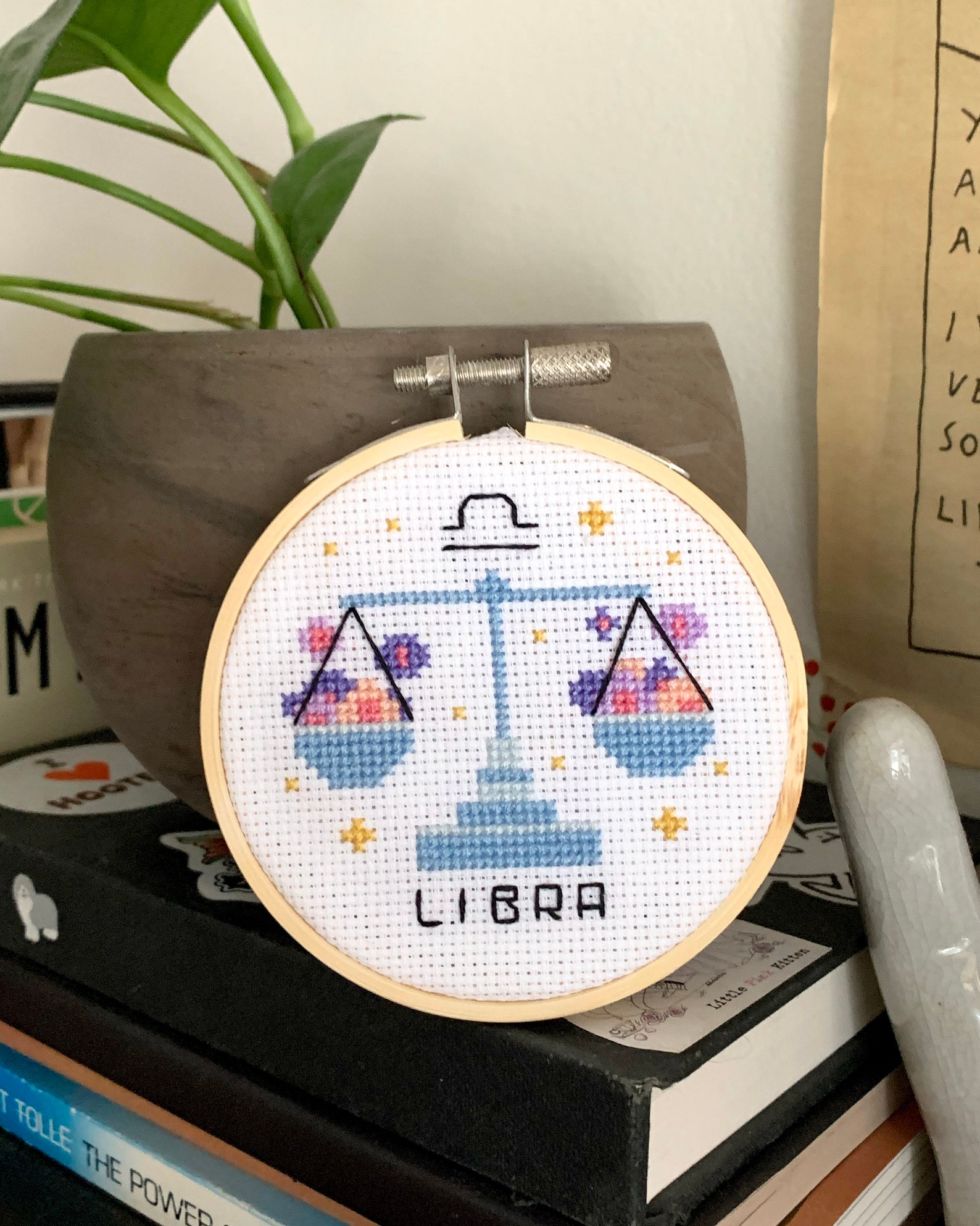 Libra Cross Stitch Pattern Zodiac Mini Cross Stitch Modern - Etsy
