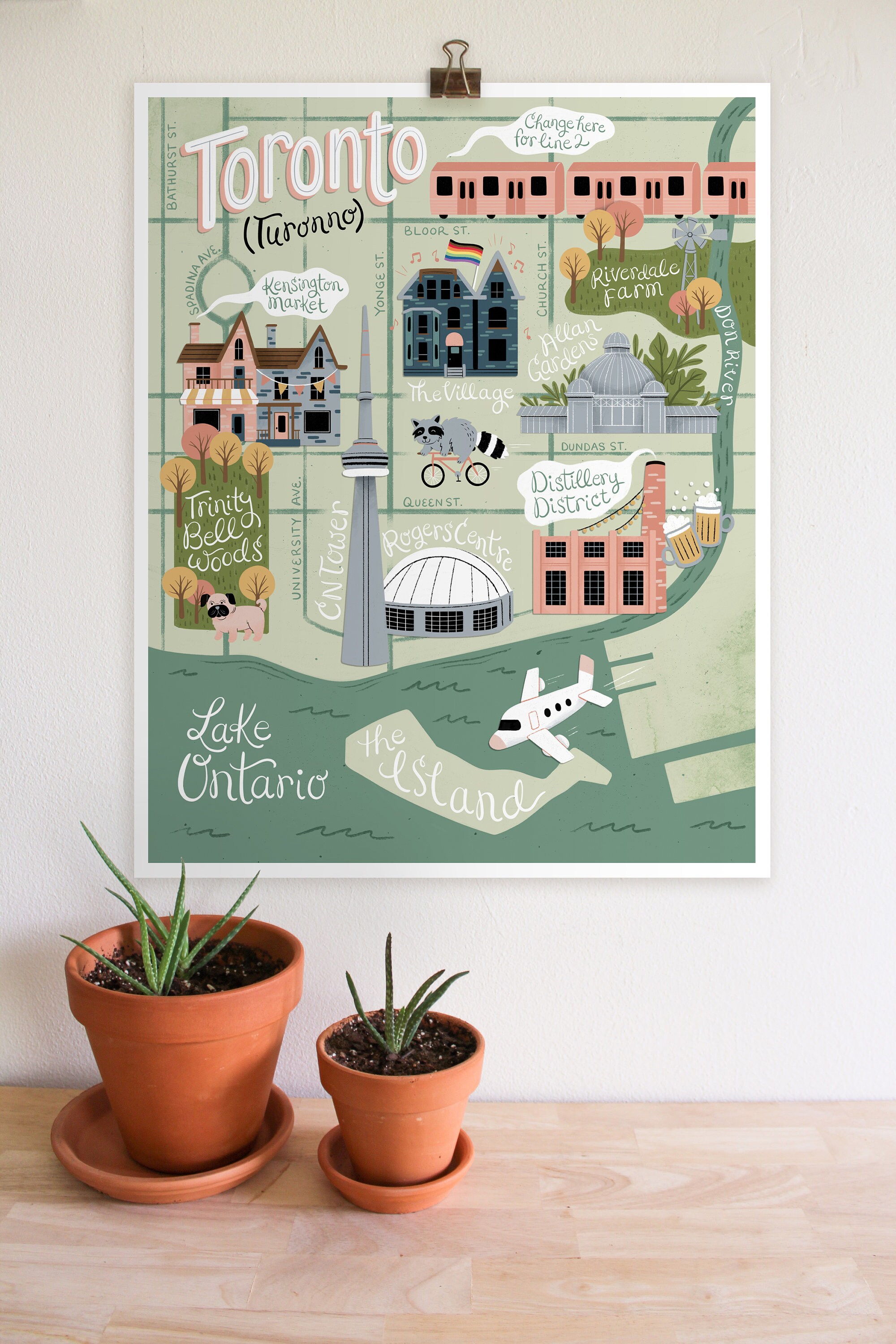 Map of Toronto Illustrated Art Print Giclee Archival Ink - Etsy