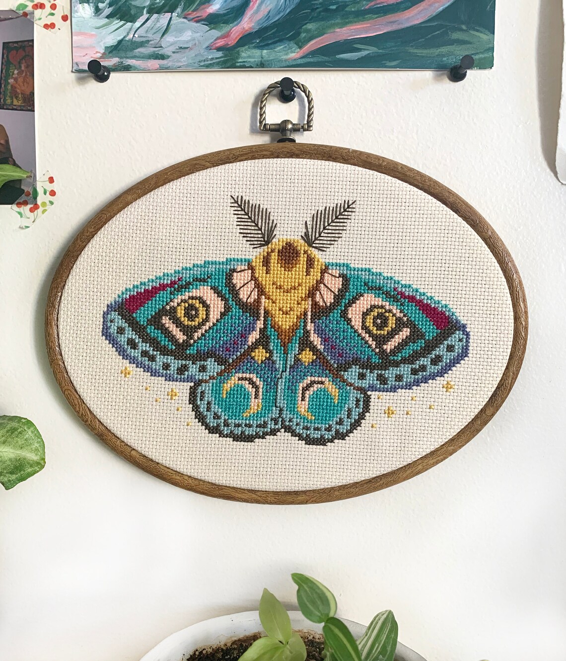 Moth Cross Stitch Pattern Nature Cross Stitch Modern Cute | Etsy