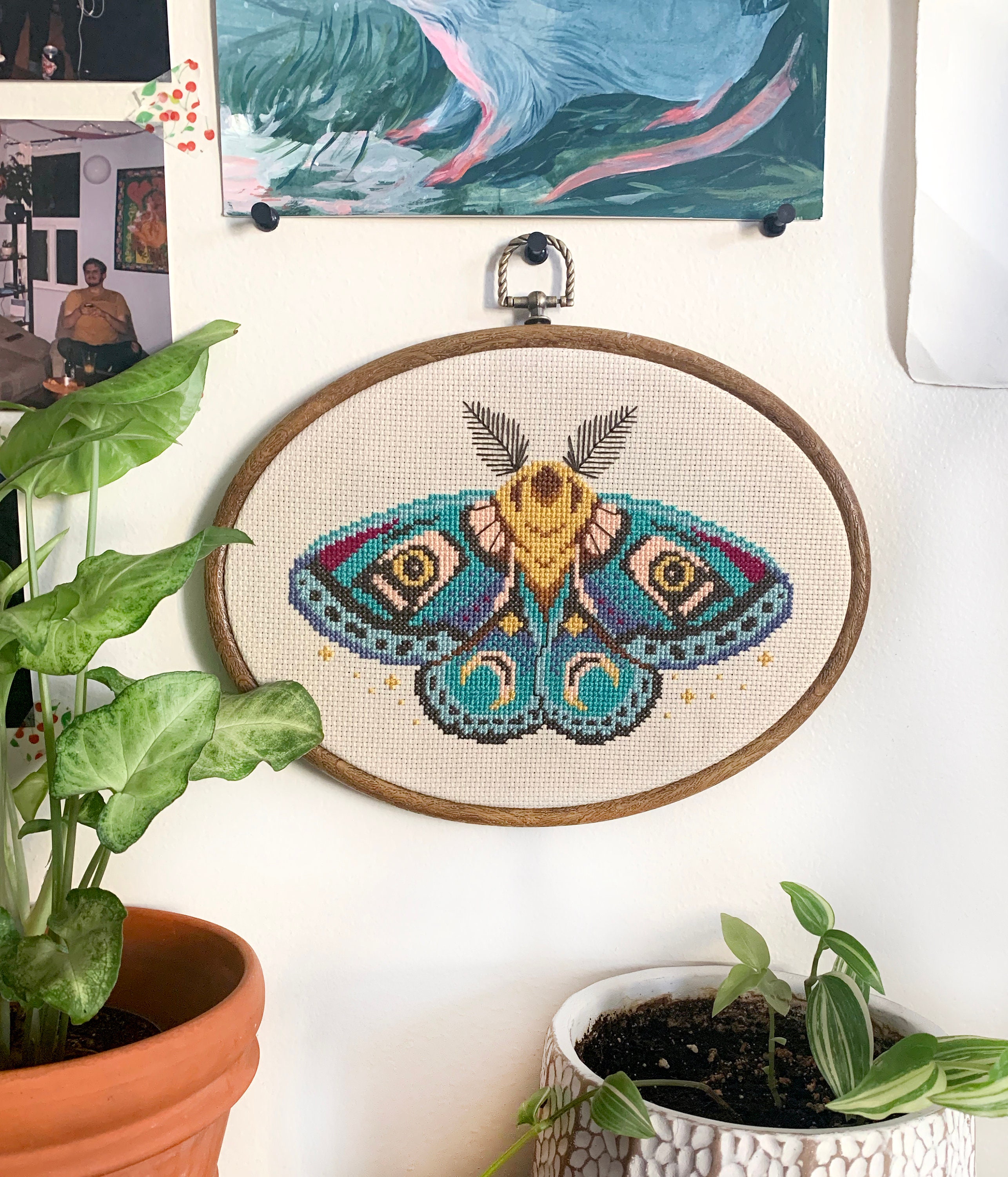 Moth Cross Stitch Pattern Nature Cross Stitch Modern Cute | Etsy