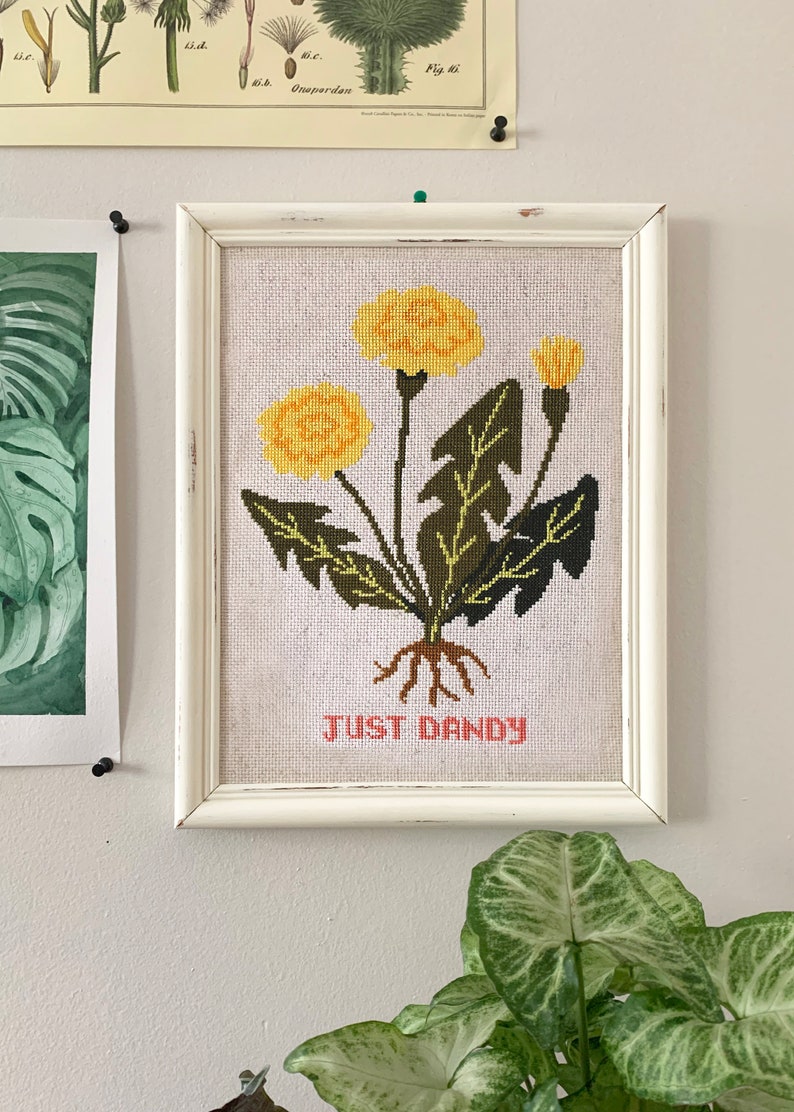 Dandelion Cross Stitch Pattern Modern Cross Stitch Pattern | Etsy