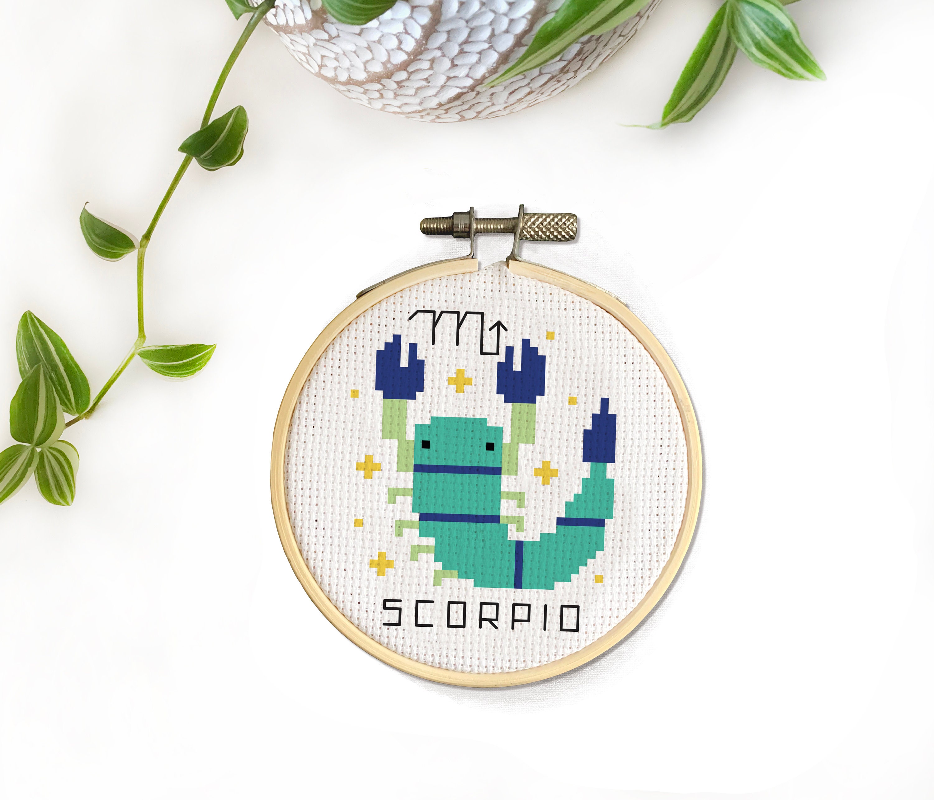 Scorpio Cross Stitch Pattern Zodiac Mini Cross Stitch Modern | Etsy