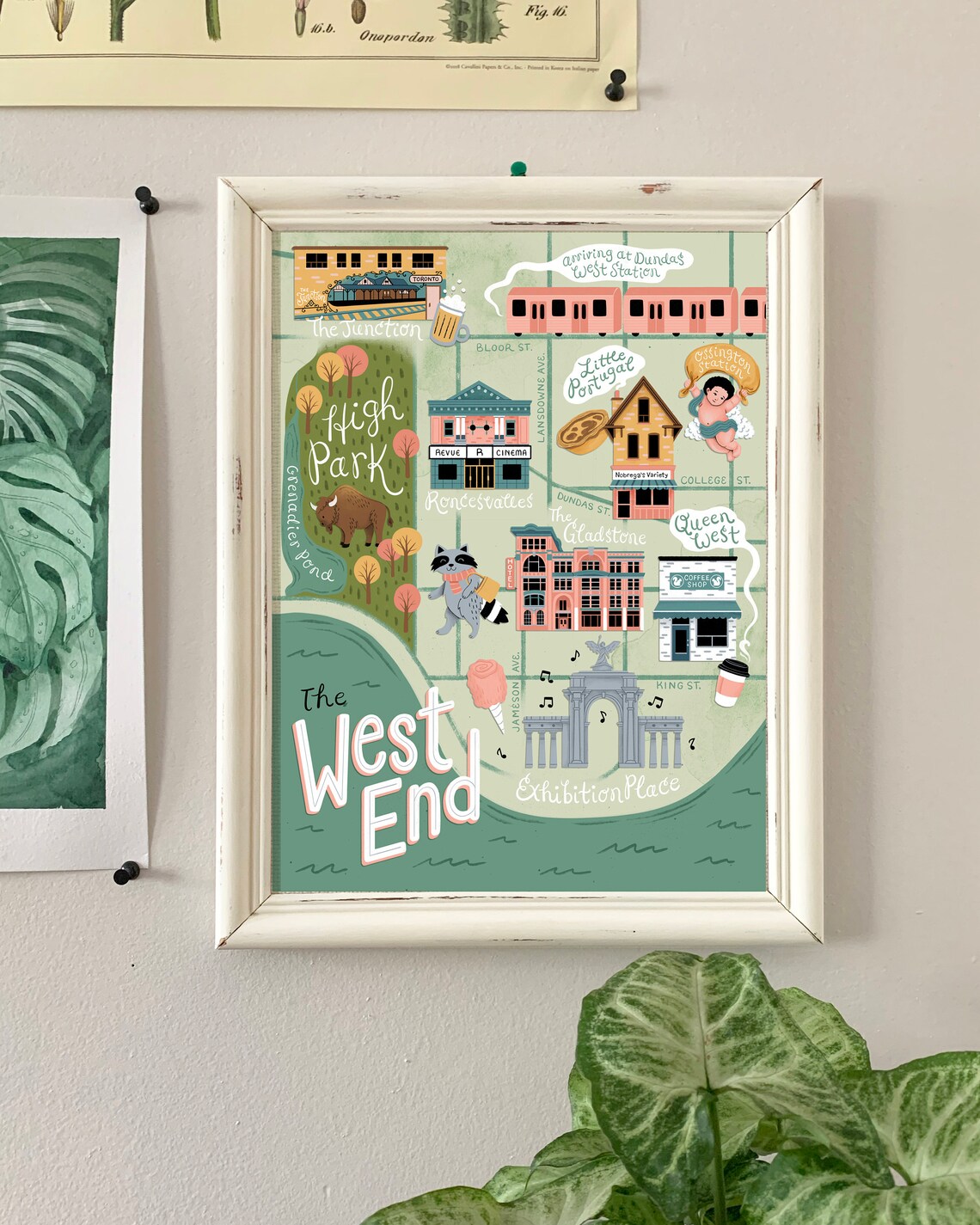 Map of West End Toronto Illustrated Art Print Giclee Archival | Etsy Canada