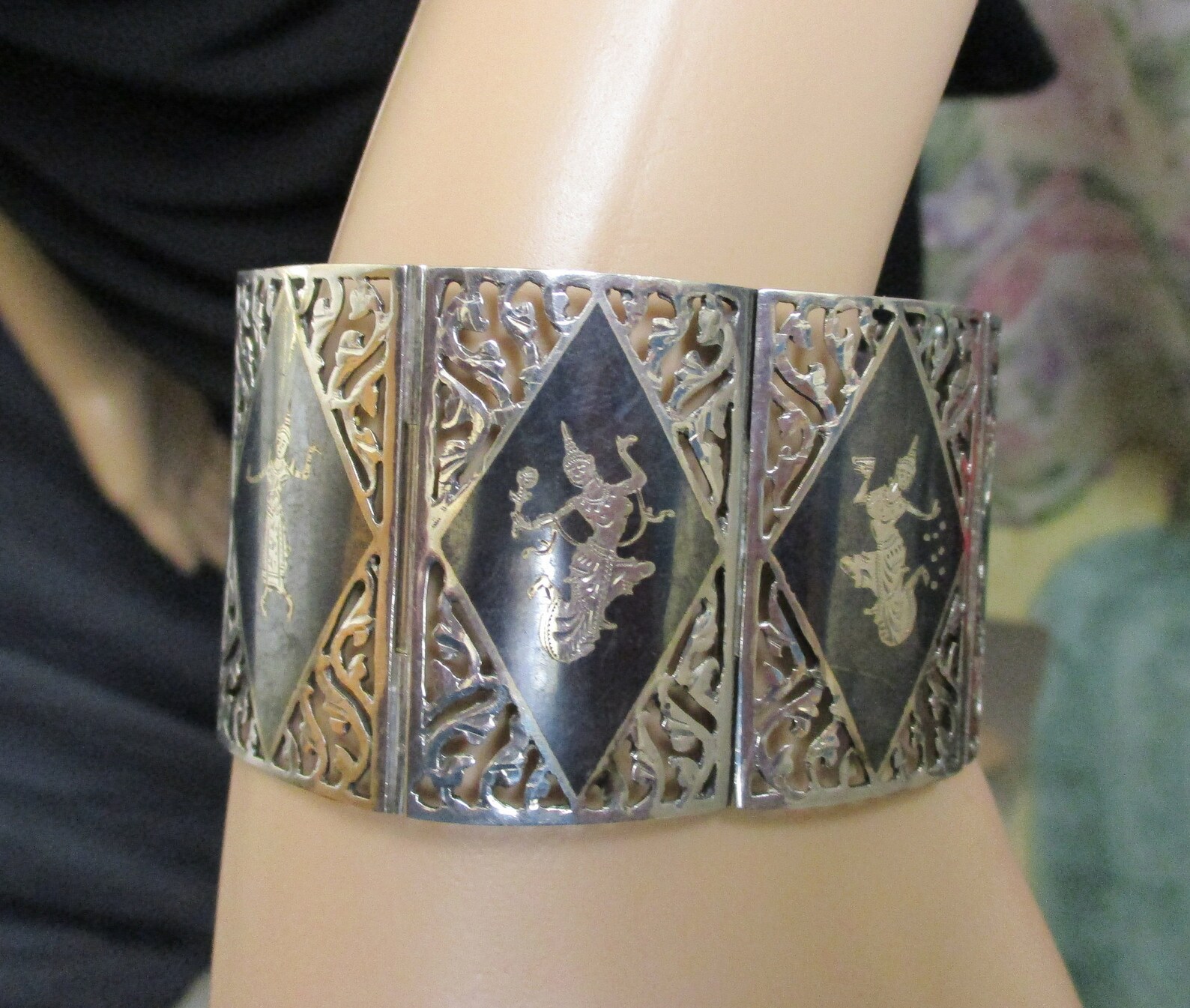 SIAM STERLING 51.9g Link Bracelet Vintage Siam Sterling - Etsy