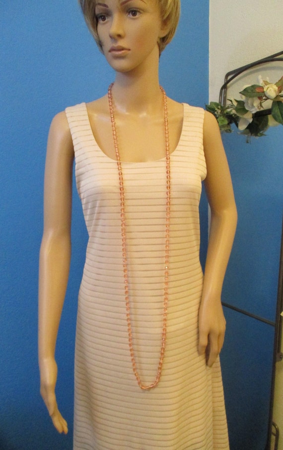 Apricot CRYSTAL BEAD Necklace~ 60" Long Light Orange … - Gem