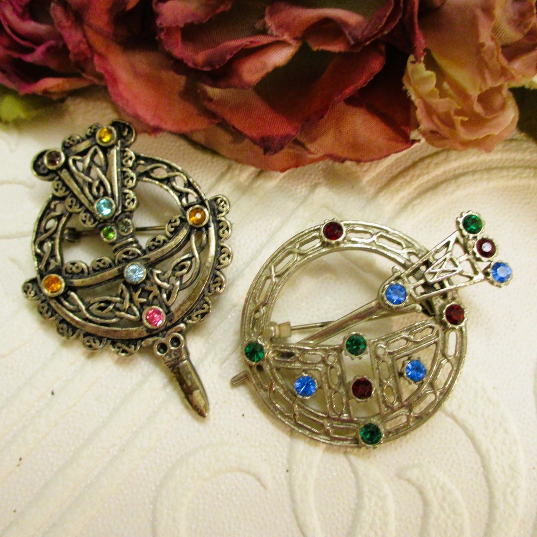 Ancient CELTIC Cloak Penannular Brooch Lot VINTAGE Scottish Irish ...