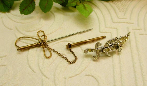 VINTAGE Sword Saber Cutlass Rapier Brooch Lot ~ Gold … - Gem