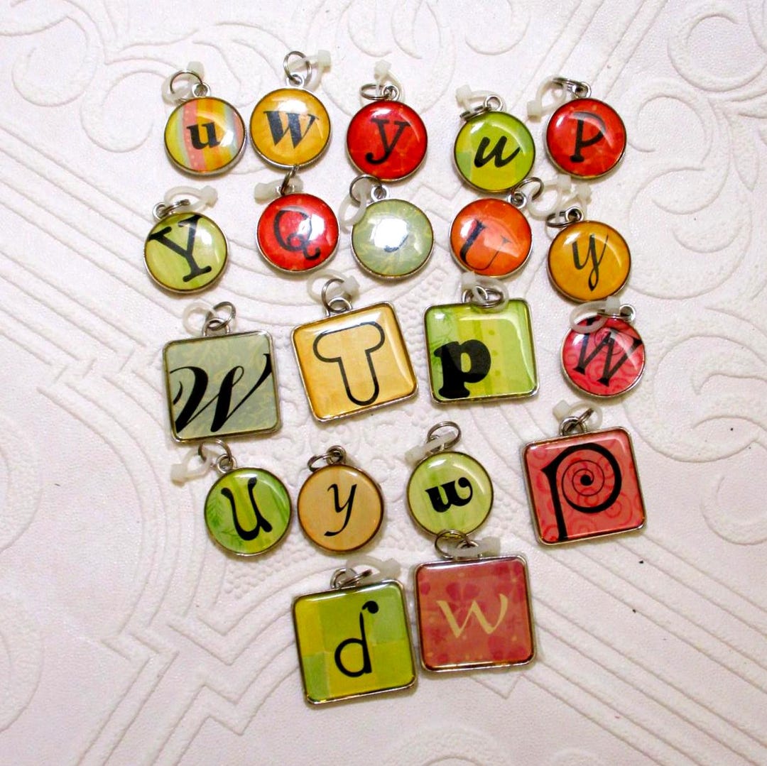 GANZ Initial Pendant Charms: New Old Stock Resin Alphabet Lot - Etsy