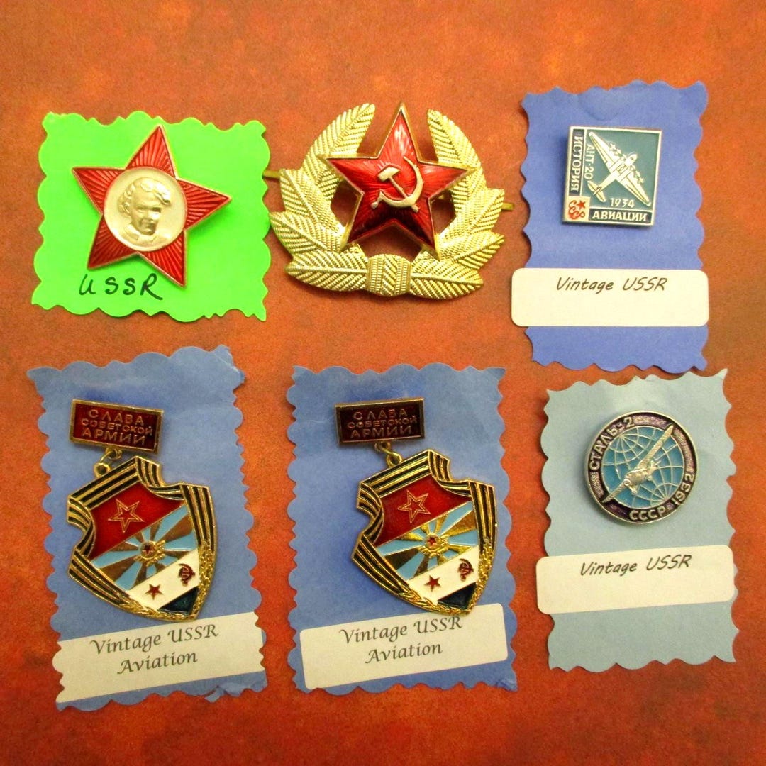Vintage USSR Soviet Pin Collection ~ Soviet Russia Military and ...