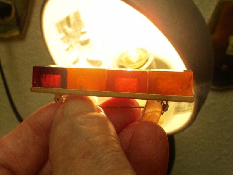 Amber Modernist Cube Gold Jewelry Set Reconstituted Amber - Etsy
