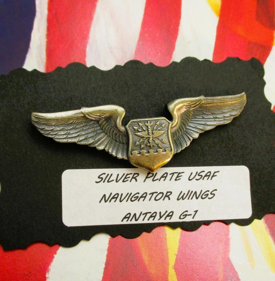 Vintage USAF Navigator Wings ~ Vietnam Era Silver Plate US Air Force ...