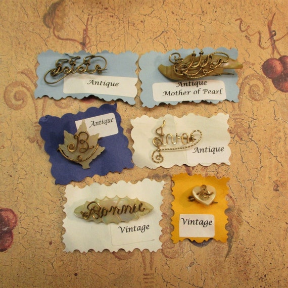 antique initials name plate - Gem