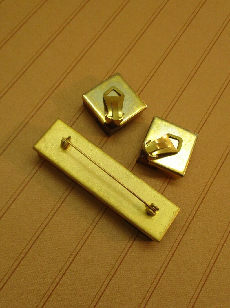 Amber Modernist Cube Gold Jewelry Set Reconstituted Amber - Etsy