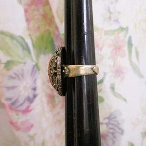 Estate CARNELIAN Silver Chinese Export Ring VINTAGE Chinese Floral ...