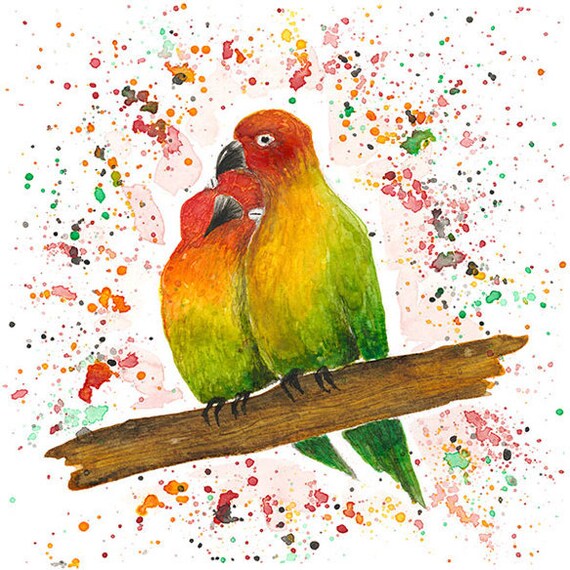 Love Birds Painting Etsy