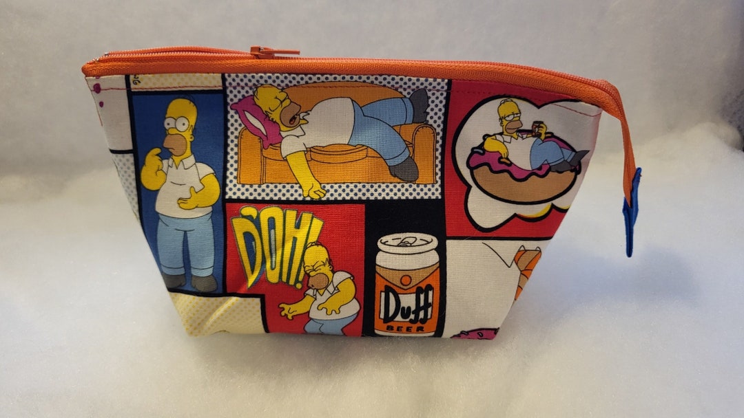 Homer Simpson Cosmetic Bag, Travel Bag, Gift for Her, Makeup Case ...